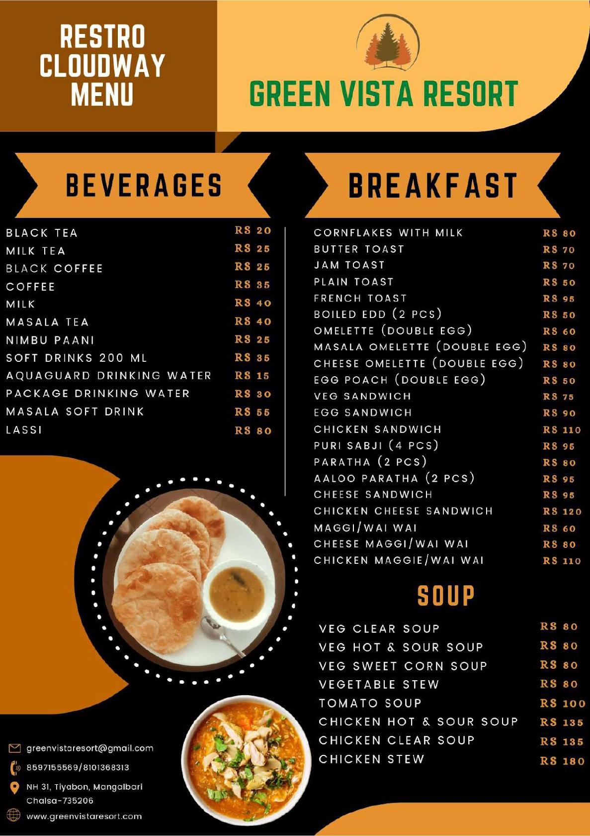 Menu at Green Vista Resort & Restro Cloudway, Chalsa