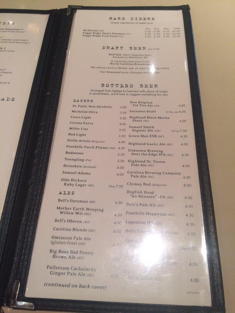 Menu at Lucky 32 Southern Kitchen restaurant, Greensboro