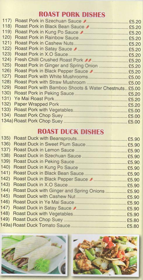 Menu at Rainbow Chinese Takeaway fast food, Market Harborough