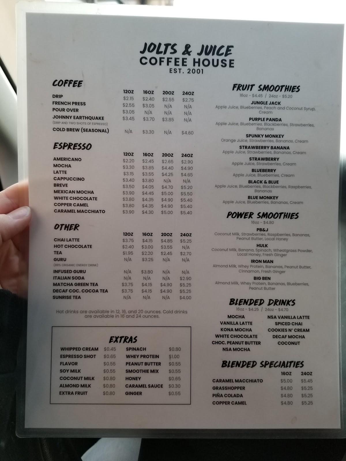 Menu at Jack Henry Coffee House, Caldwell