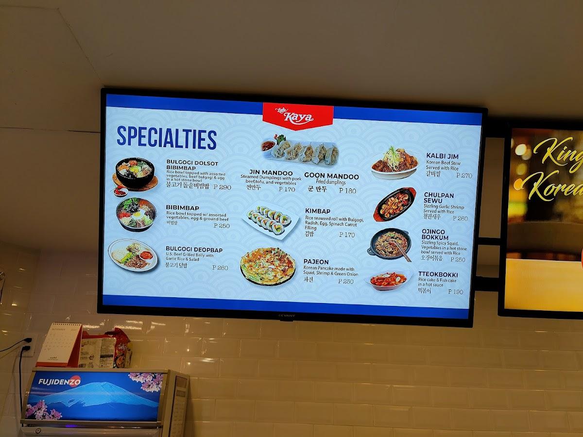 Menu at Little Kaya Korean Restaurant- Glorietta 4, Makati, Food Choices