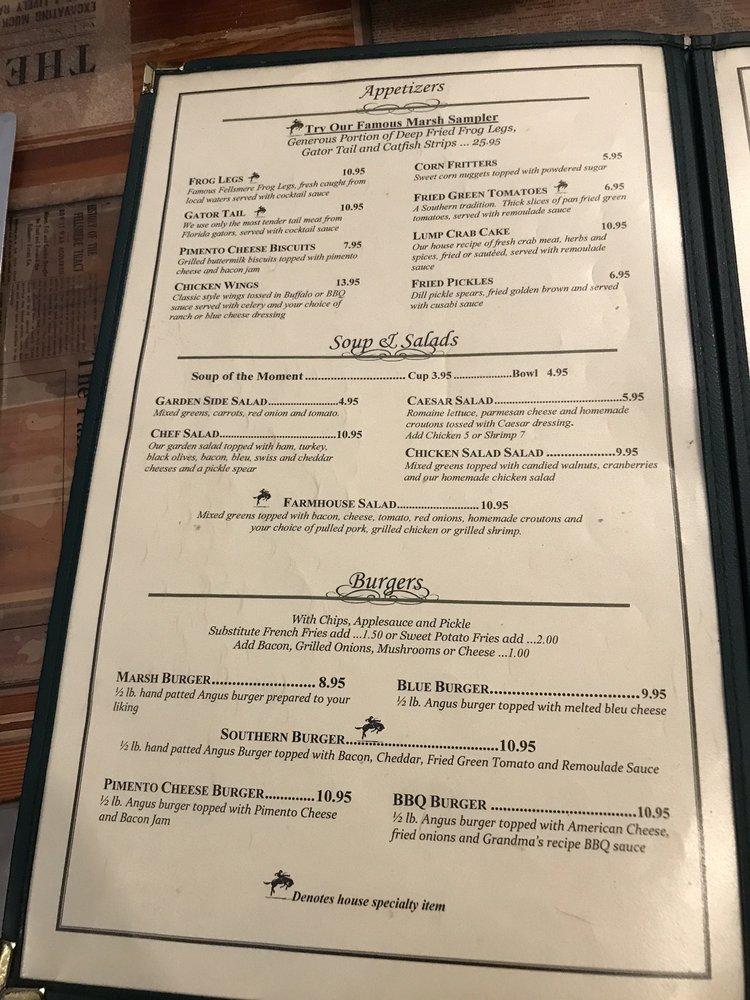 Menu at Marsh Landing Restaurant, Fellsmere