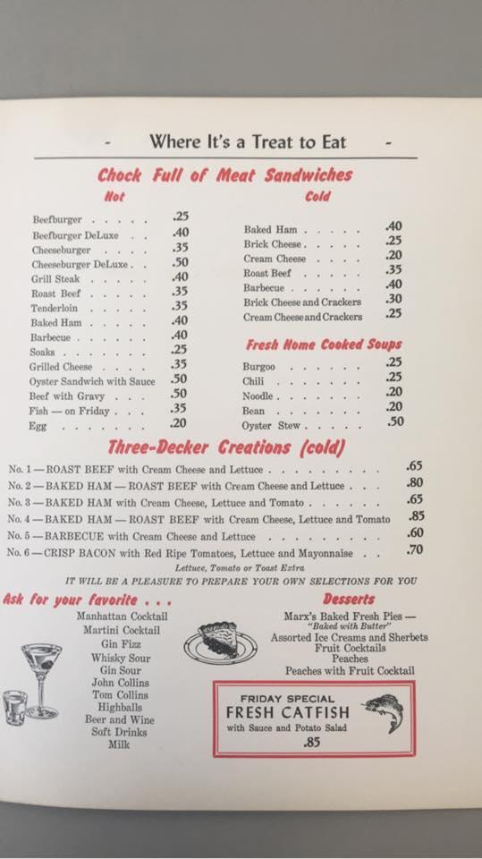 Menu at Marx Barbecue & Catering, Evansville