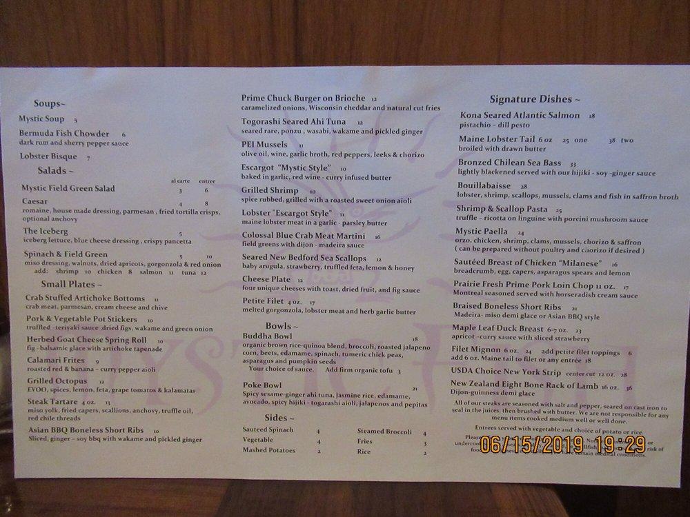 Menu at Mystic Fish pub & bar, Palm Harbor, Tampa Rd
