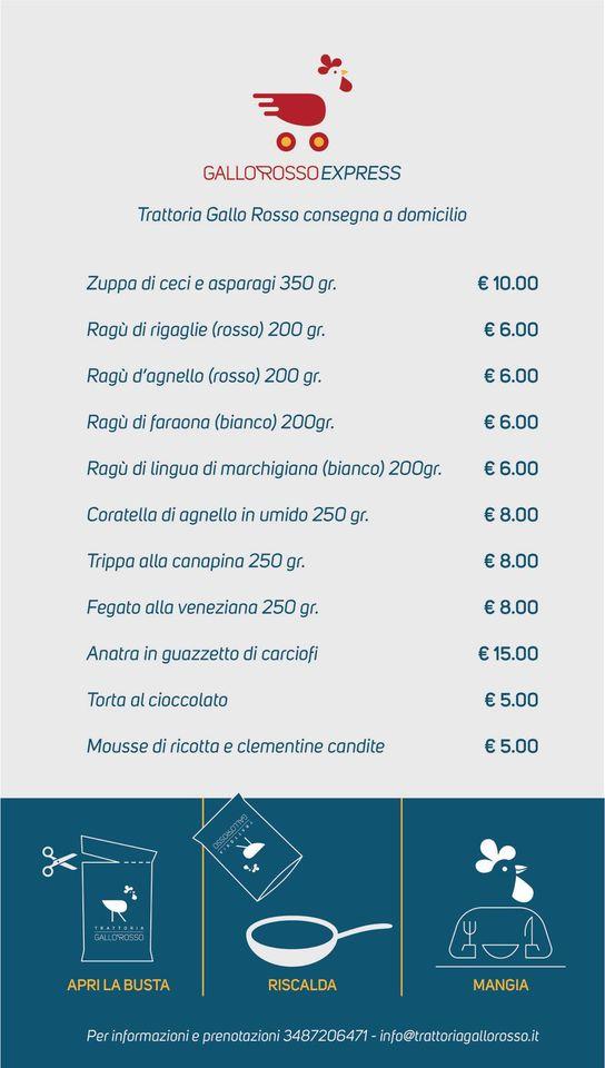 Menu da Trattoria Gallo Rosso ristorante, Filottrano, Piazza XI ...
