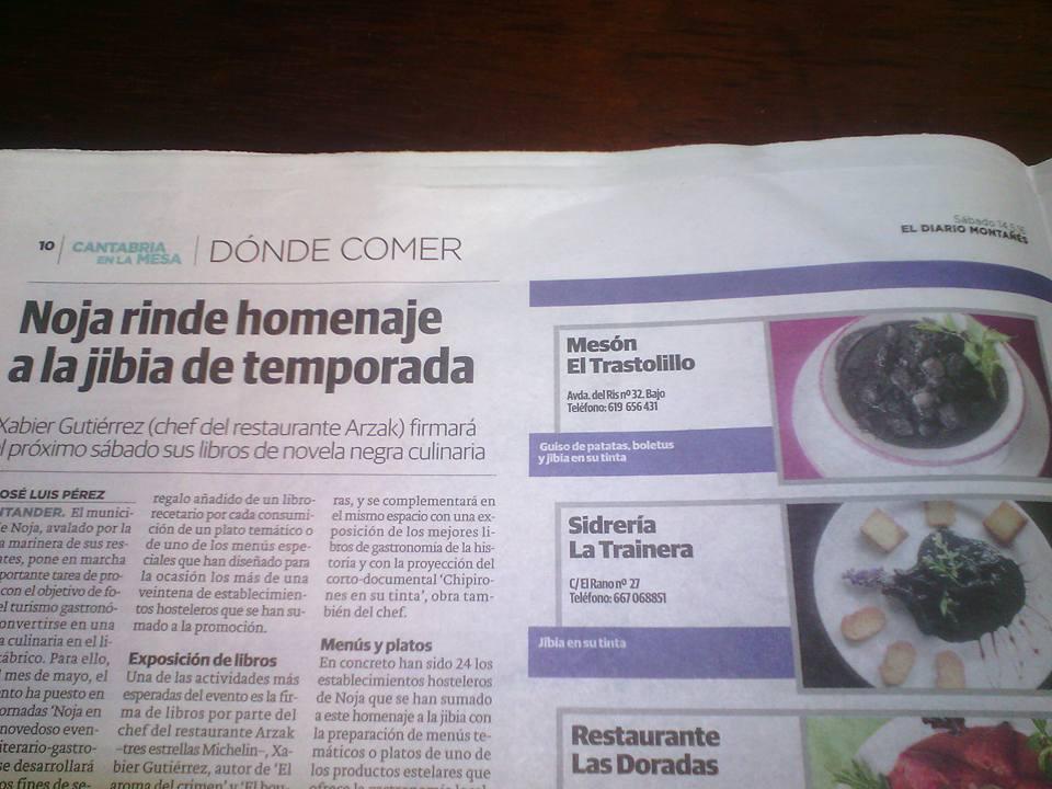Carta del restaurante EL TRASTOLILLO - Mesón - NOJA, Noja