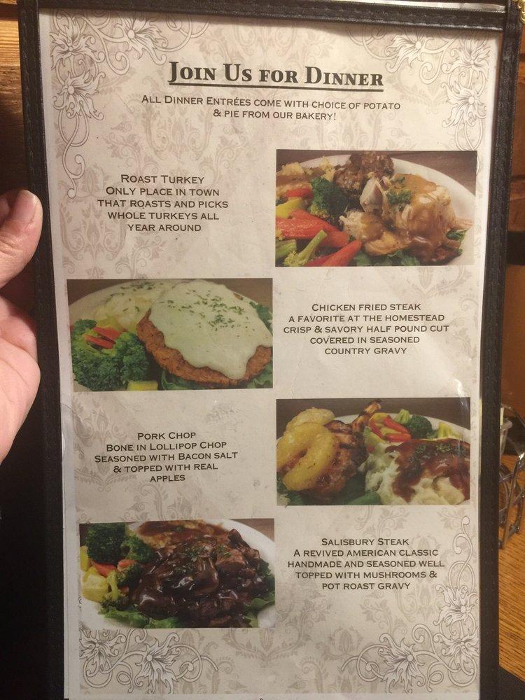 Menu at Homestead Restaurant & Bakery, Tacoma