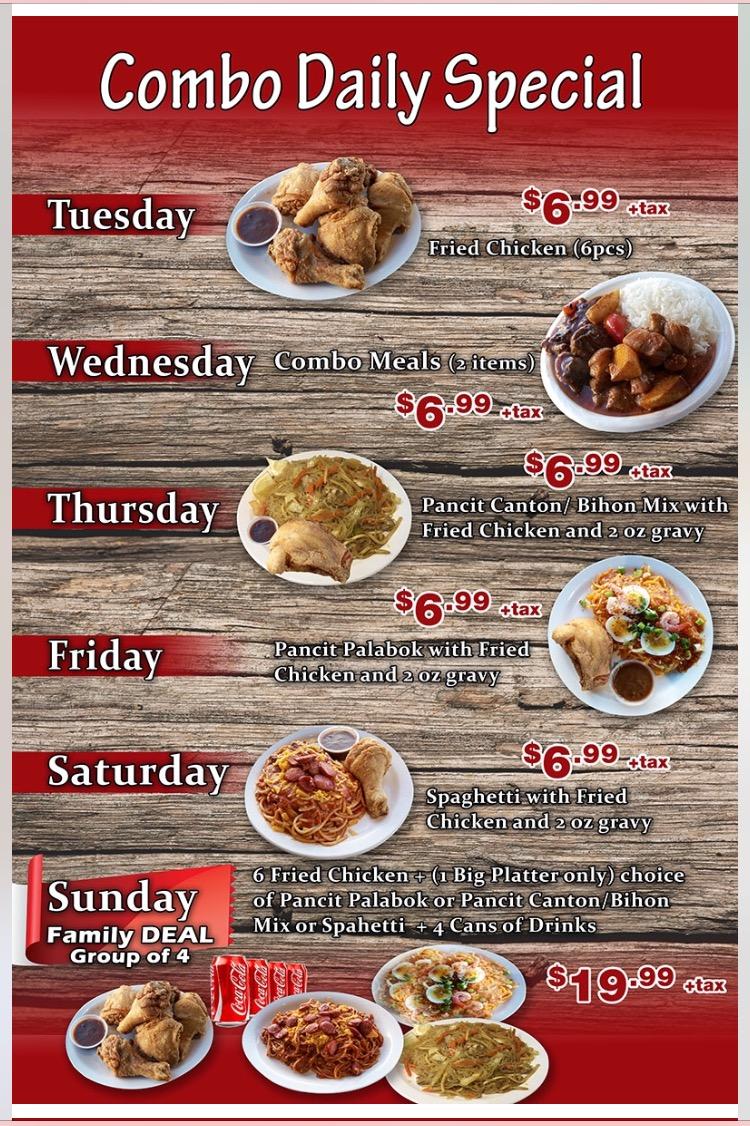 Menu at Elsa's Lutong Bahay restaurant, Brampton, 65 Rutherford Rd S