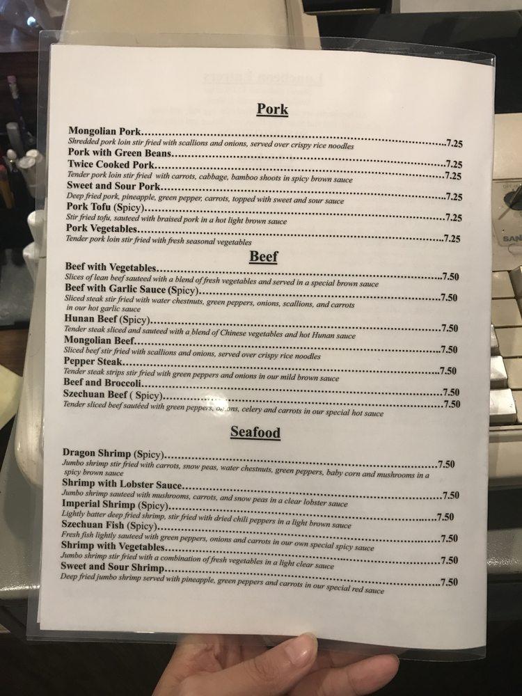 Menu at Empress of China restaurant, Madison