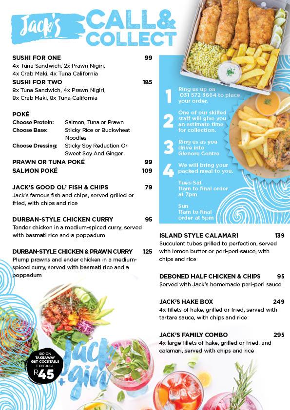 Speisekarte von Jack Salmon restaurant, Durban