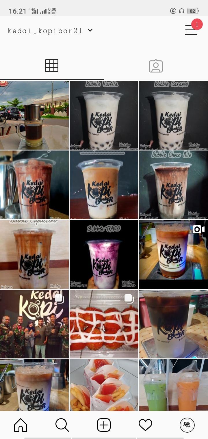 Menu at Kedai Kopi Bor cafe, Kuningan