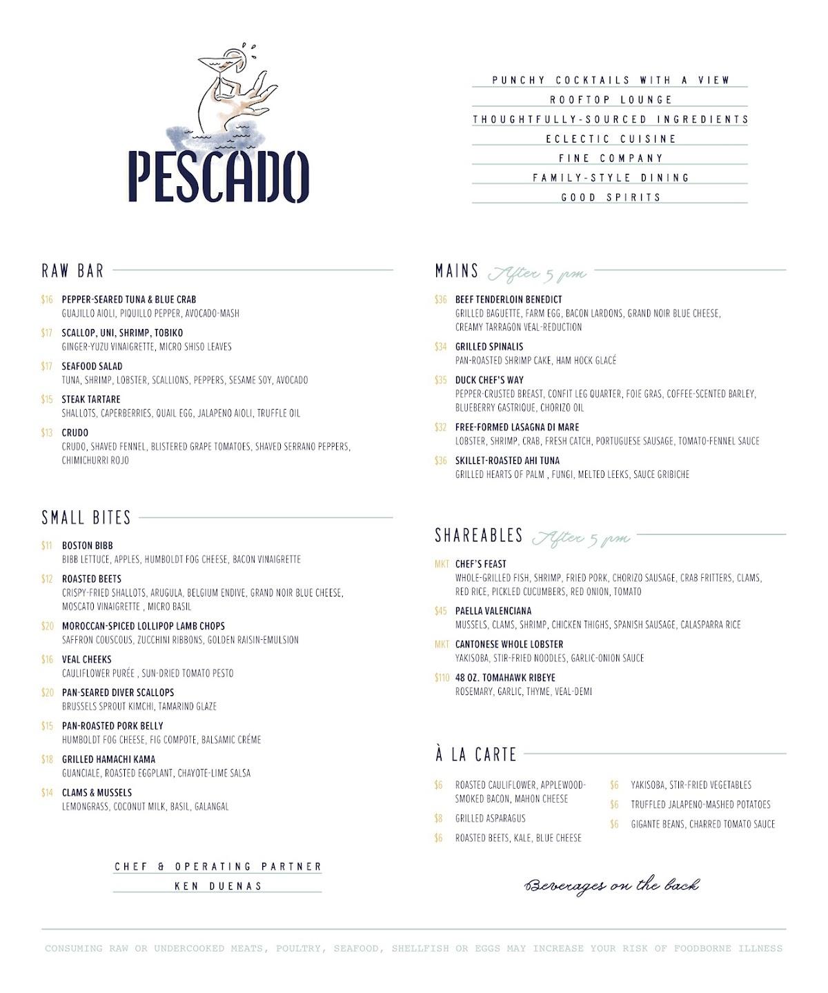 Carta de Pescado Seafood Grill & Rooftop Bar, Rosemary Beach