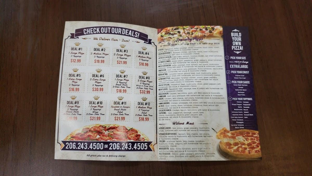 Menu at Pizza palace Restaurant, Burien
