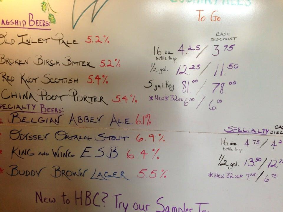 Menu at Homer Brewing, Homer