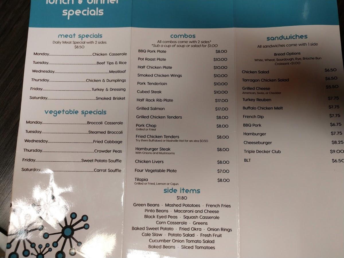 Menu at Oakwood Cafe, Dalton