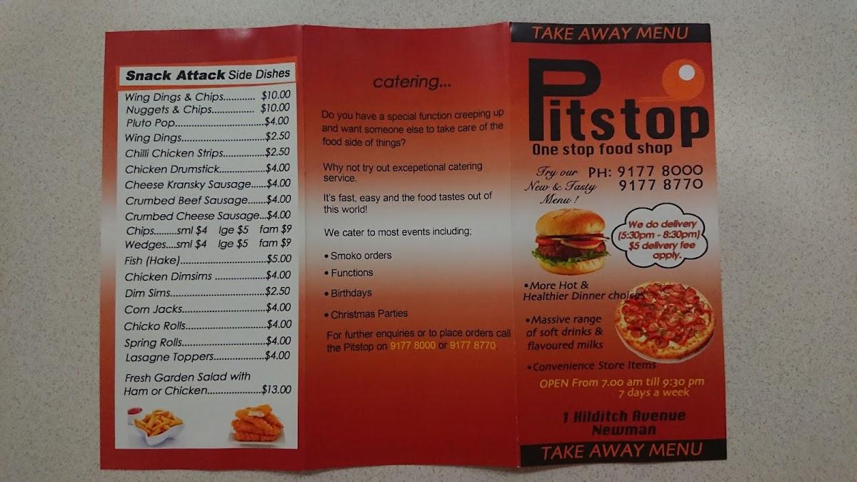 Menu at Pitstop Deli restaurant, Newman