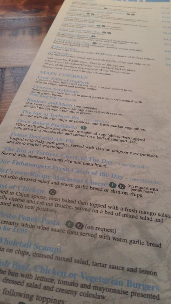 Menu at The Inn at Torbrex pub & bar, Stirling