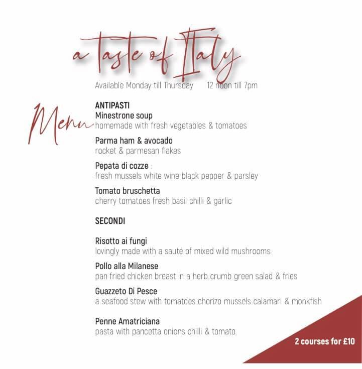 Menu at Zest Gastronomia restaurant, Lytham