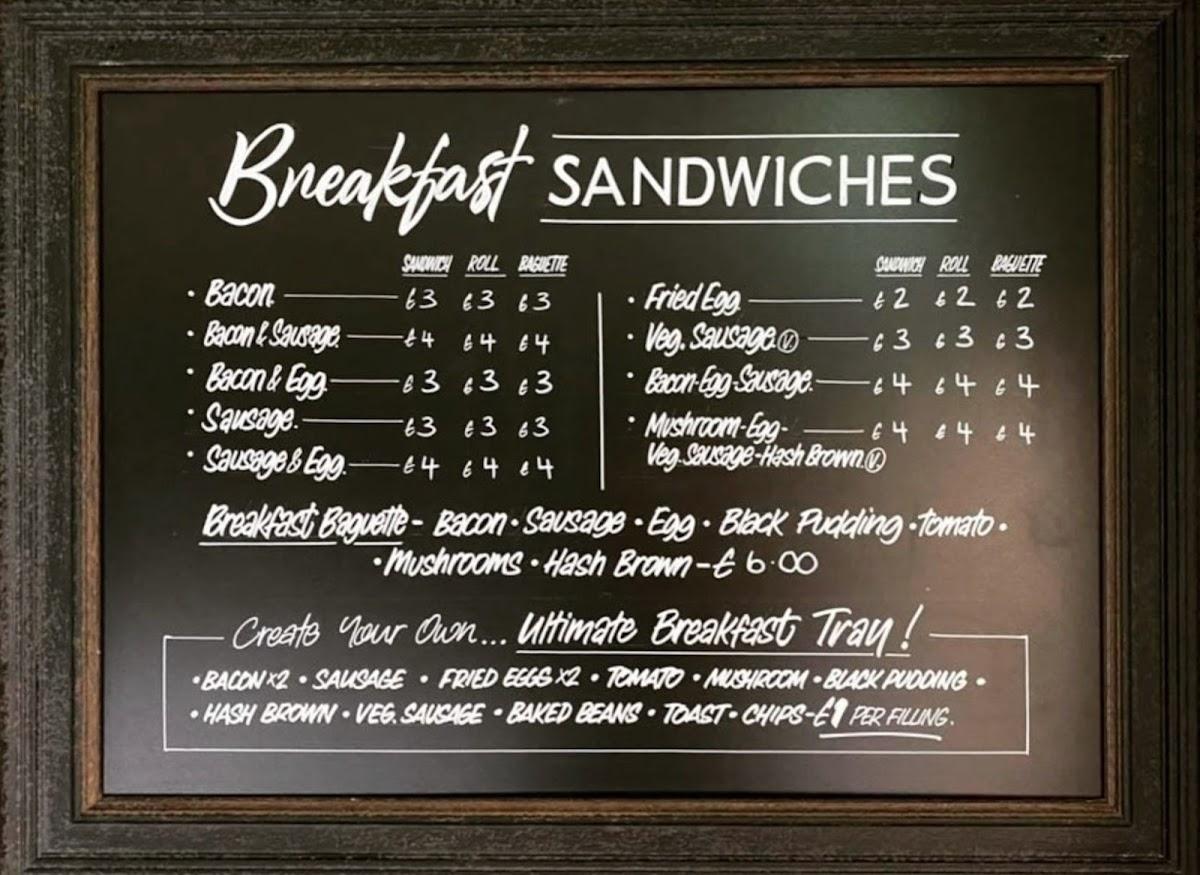 Menu at Lucy Jane's Bakery, Sandy