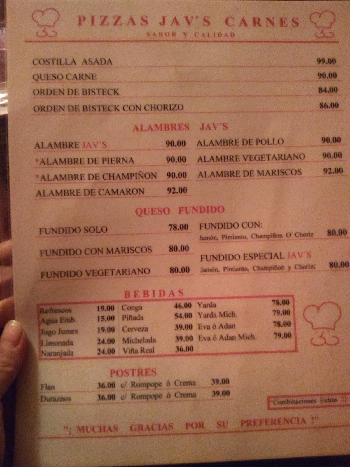 Menu at Pizza Jav's - Sabor y Calidad restaurant, Ecatepec de Morelos