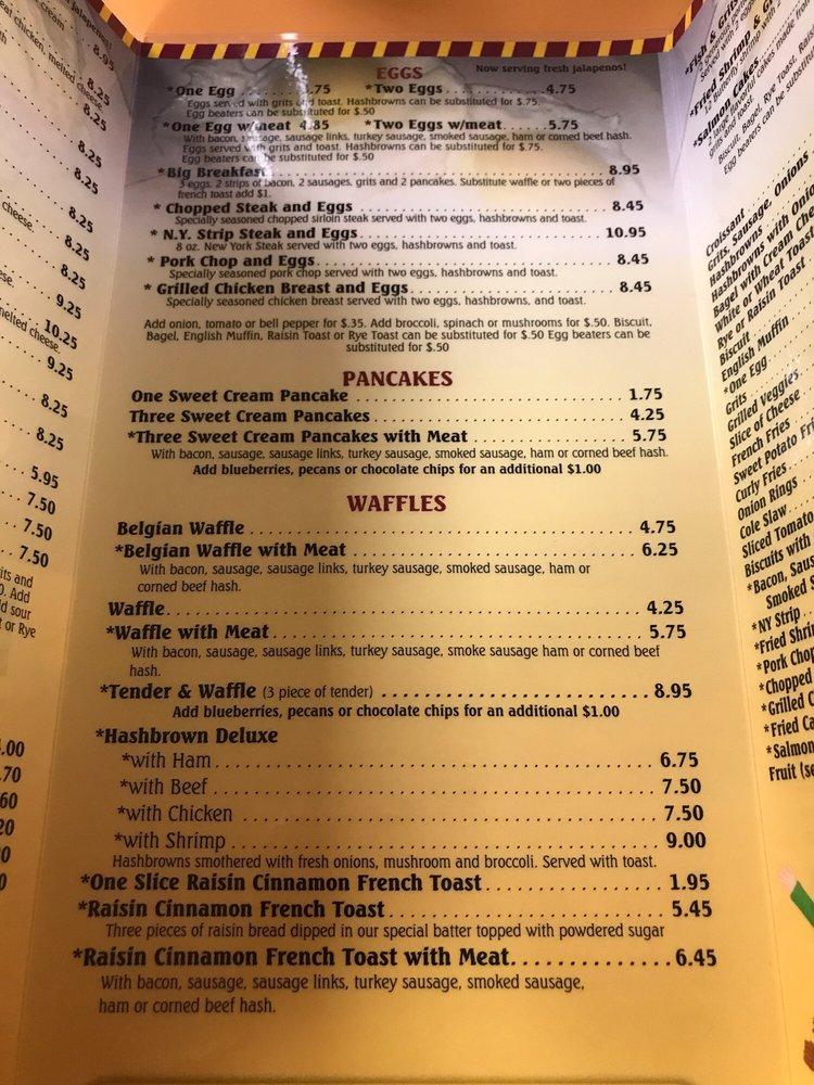 Carta del restaurante Sunnyside Up, Savannah, 800 E Derenne Ave