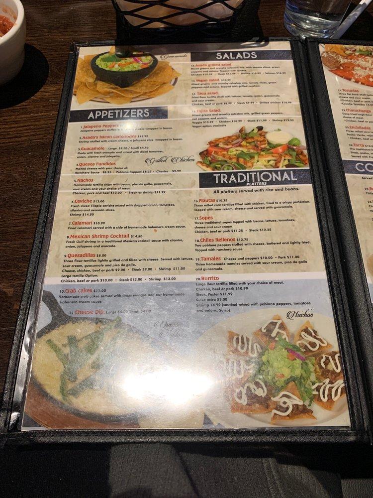 Menu at Asada Grill & Cantina restaurant, Highland, W 45th St