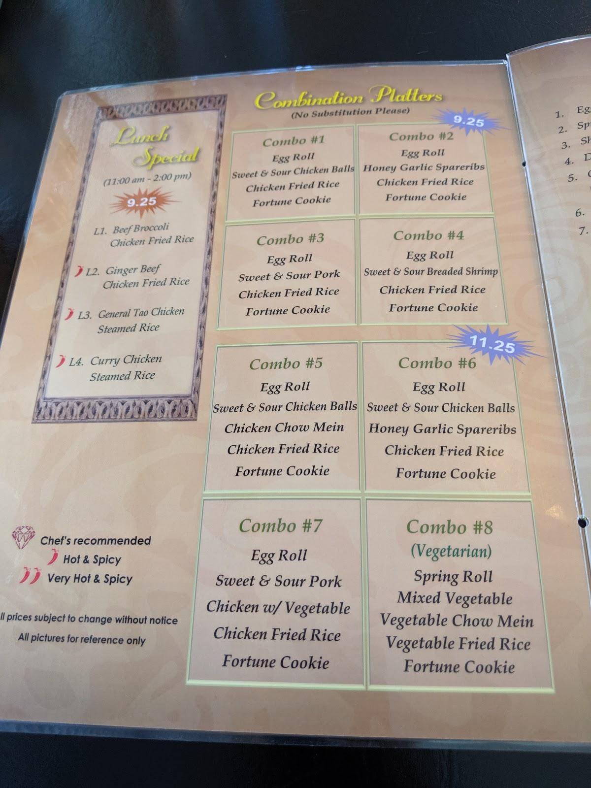 Menu at Diamond House Chinese Restaurant, Oromocto