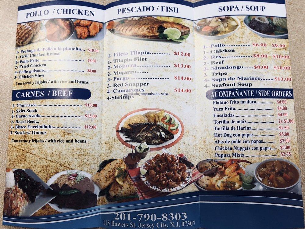 Menu at El Rey del Sur restaurant, Jersey City