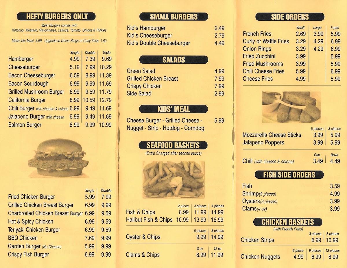 Menu at Herfy's Burgers restaurant, Snoqualmie