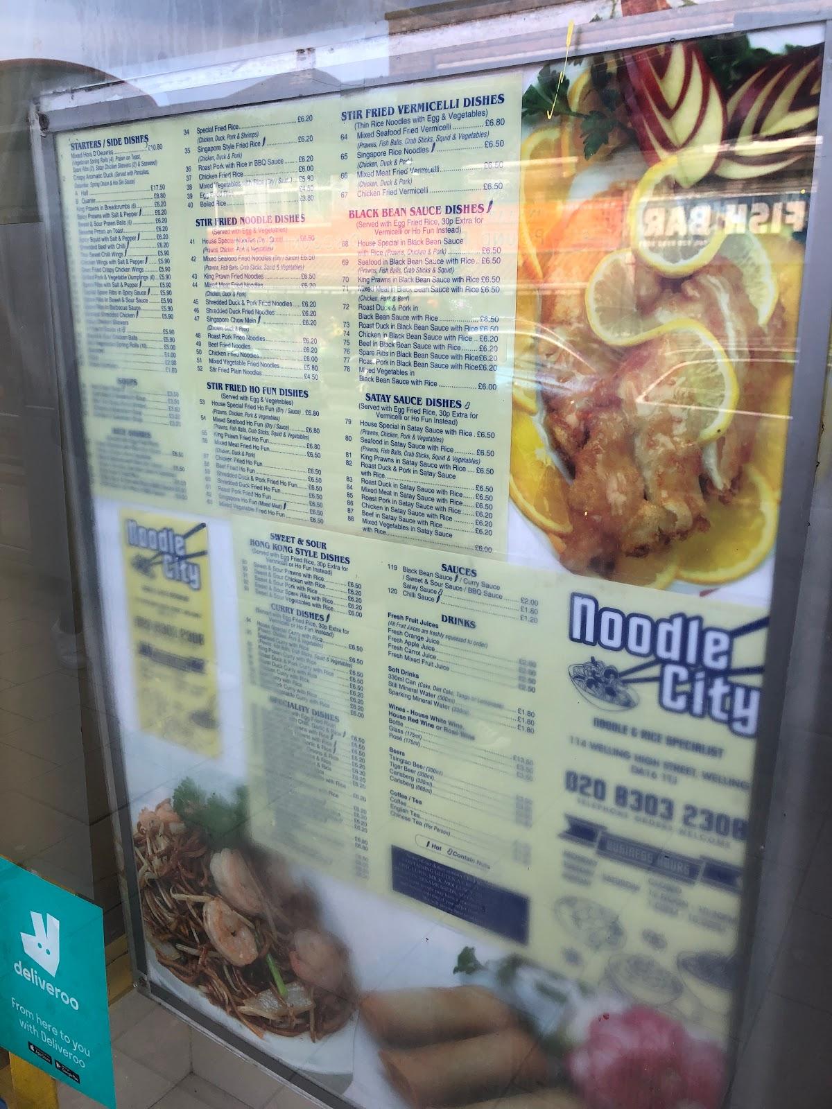 Menu at Noodle City restaurant, Welling, 114 Welling High St