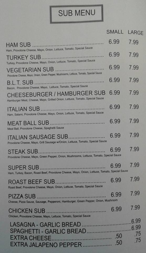 Menu at Steve's Pizza pizzeria, Hamlet, 328 Hamlet Avenue