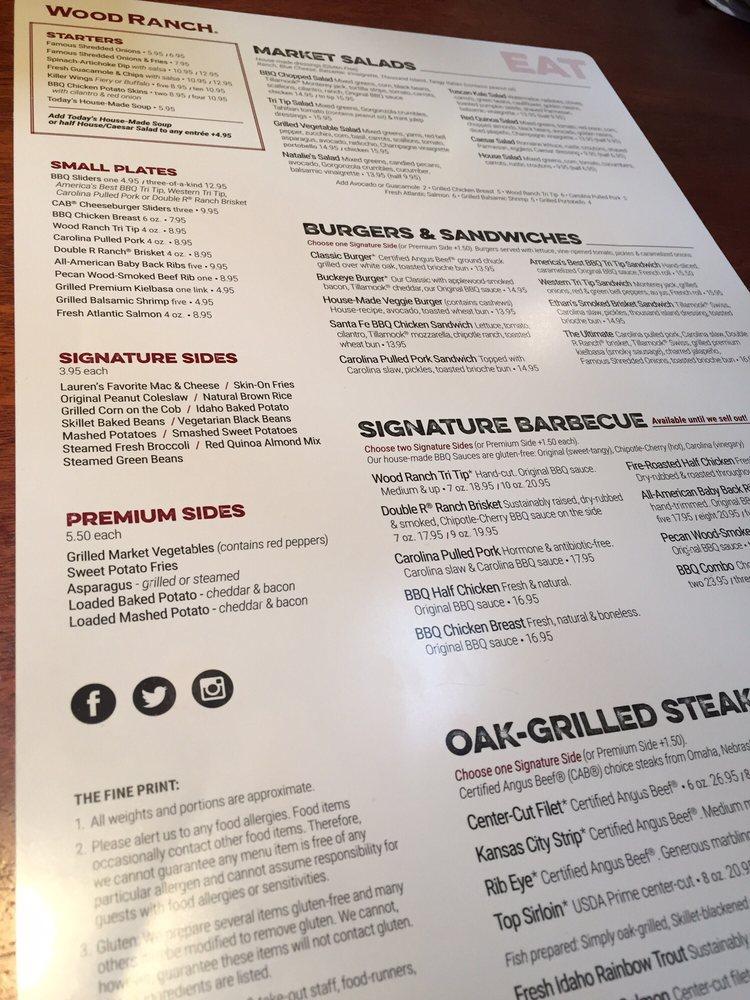 Menu at Wood Ranch pub & bar, Camarillo