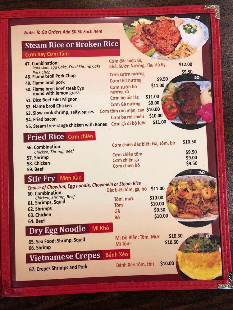 Menu at 999 Phở restaurant, Reno, Kietzke Ln