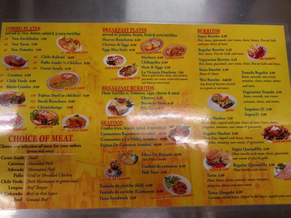 Menu at La Barca Birria & Mariscos, Sacramento