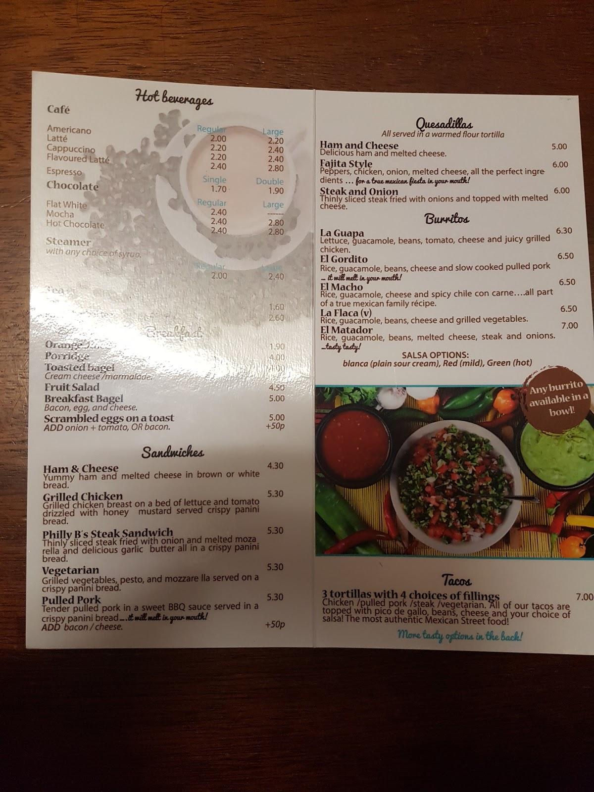 Menu at Maya Cafe, Newry, 12A Monaghan St