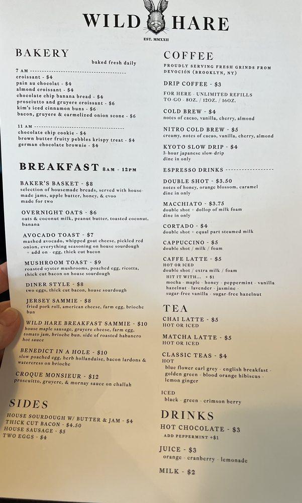 Menu at Wild Hare Restaurant & Brewery, Hudson