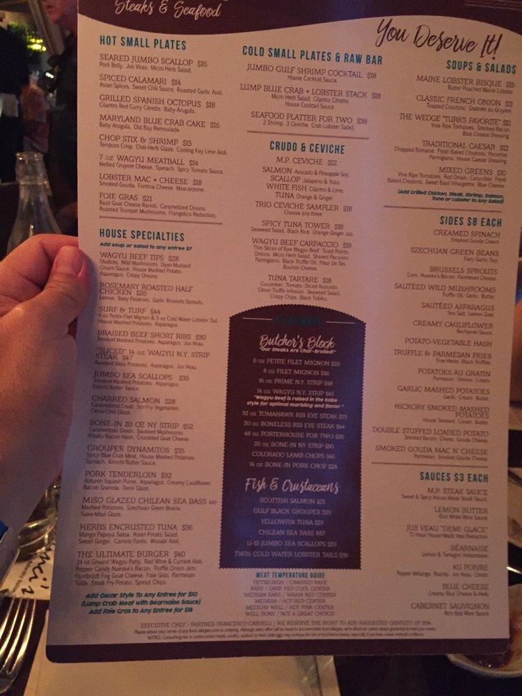 Menu at Marco Prime Steak & Seafood Restaurant, Marco Island