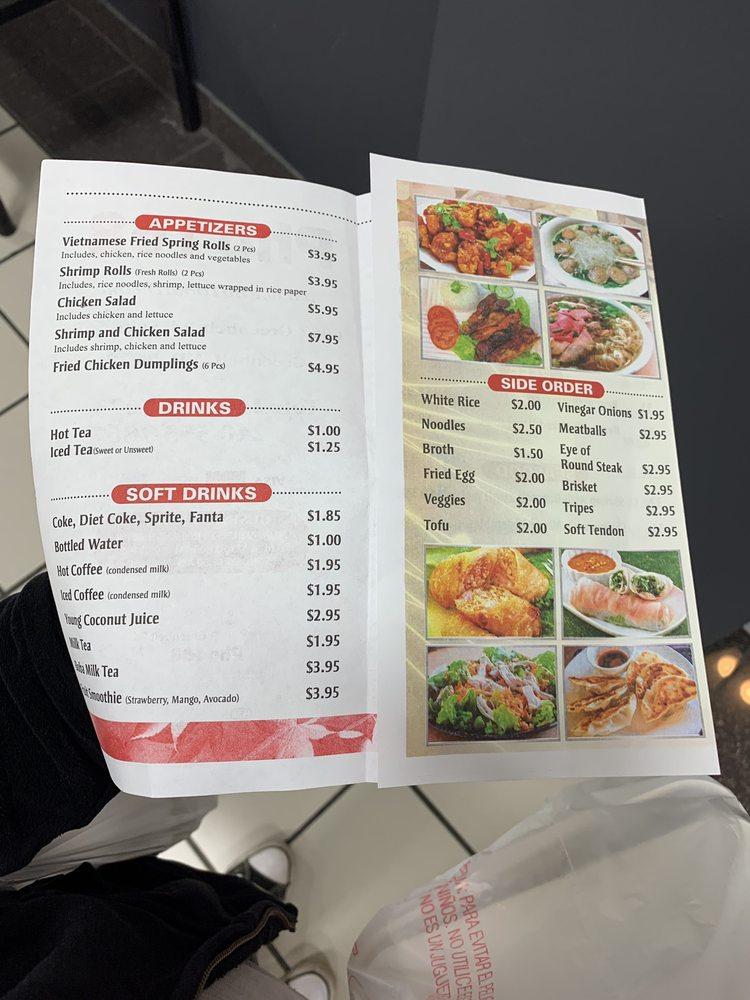 Menu at Pho168 restaurant, Greenbelt
