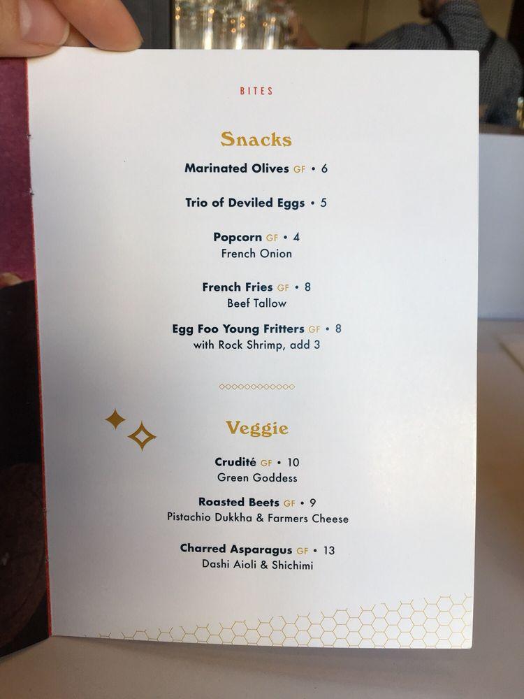 Menu at The Beehive pub & bar, San Francisco