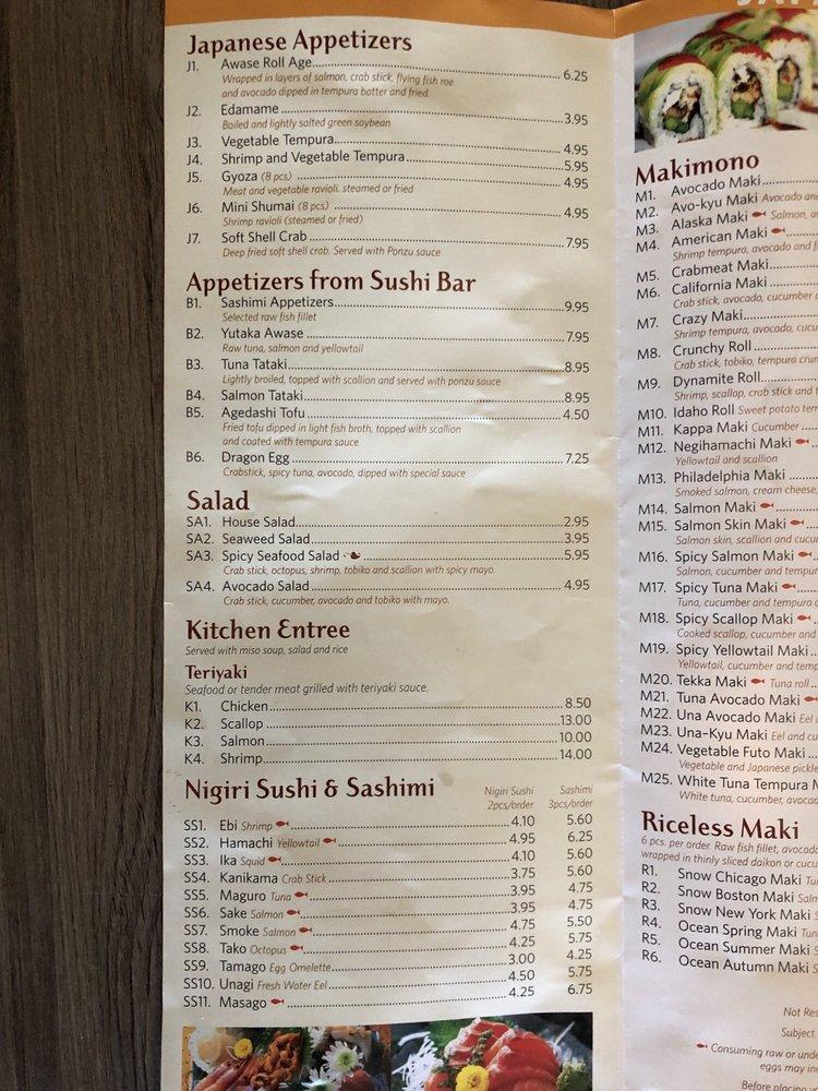 Carta del restaurante Yutaka Buffet, Revere, 339 Squire Rd