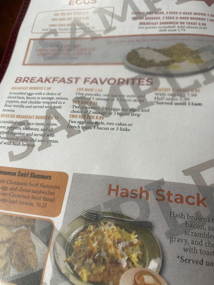 Menu at Argyle Cafe, Argyle