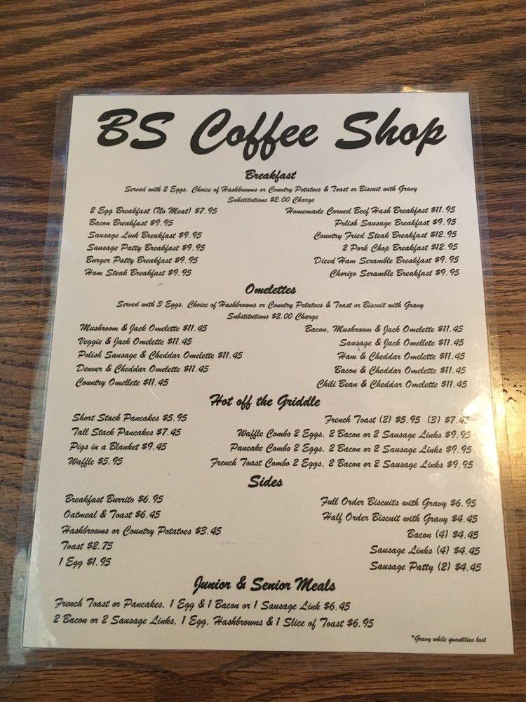 Menu at B S Coffee Shop cafe, Clovis, 233 Sunnyside Ave
