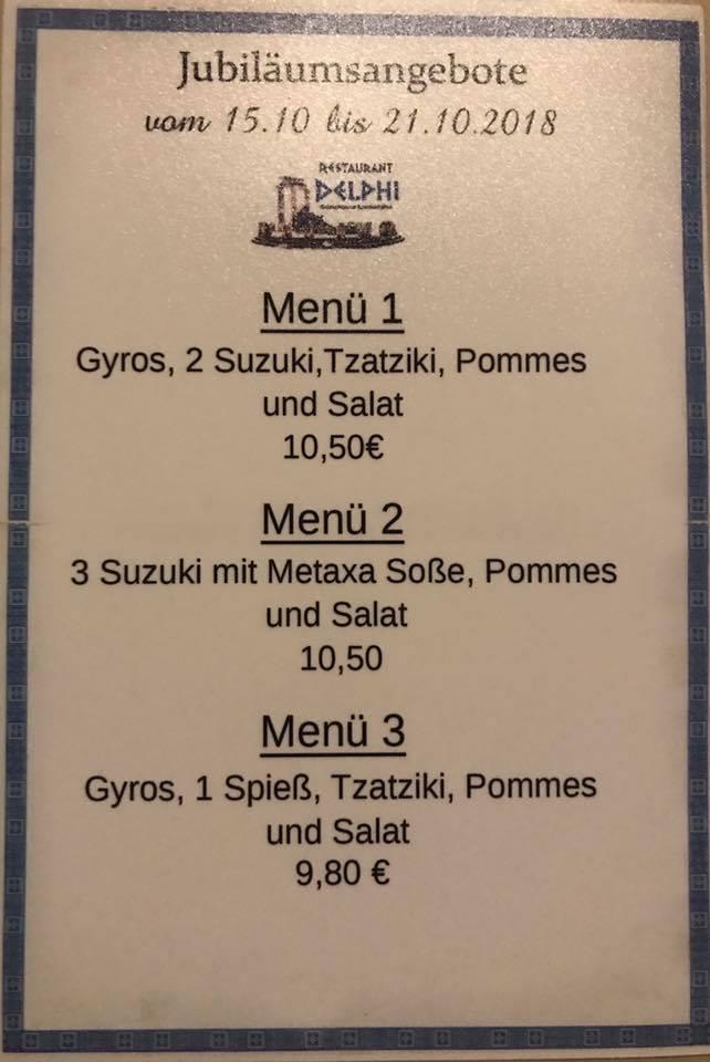 Speisekarte von Delphi restaurant, Emden