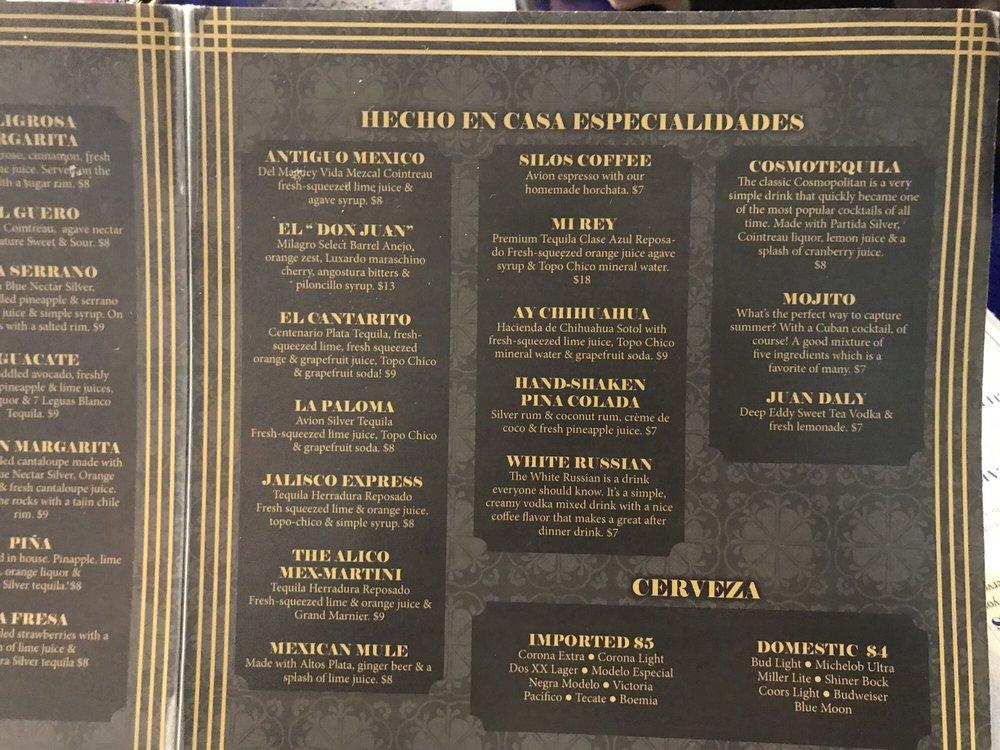 Menu at Hecho En Waco Mexican Cuisine restaurant, Waco