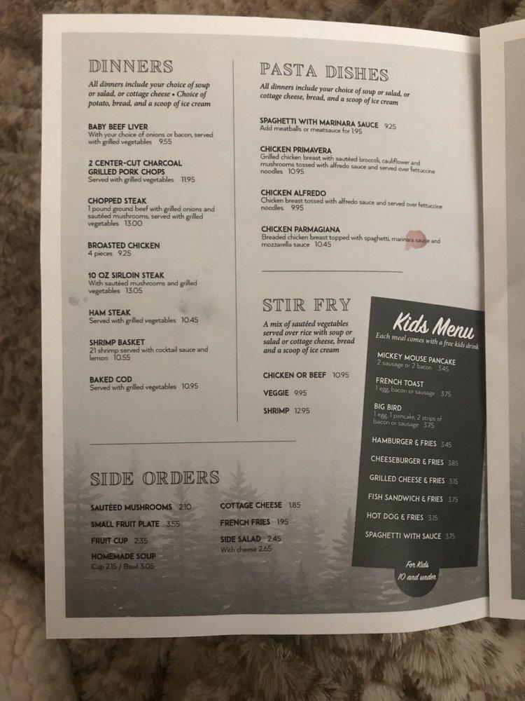 Menu at Parkside Restaurant, Sheboygan