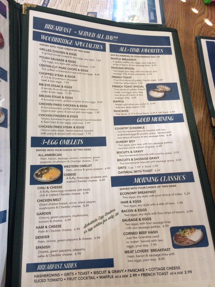 Menu at Woodbridge Restaurant, Oklahoma City, NW 39th St