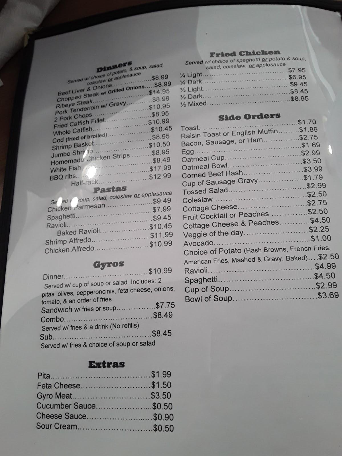 Menu at Double Country Restaurant, Spring Valley
