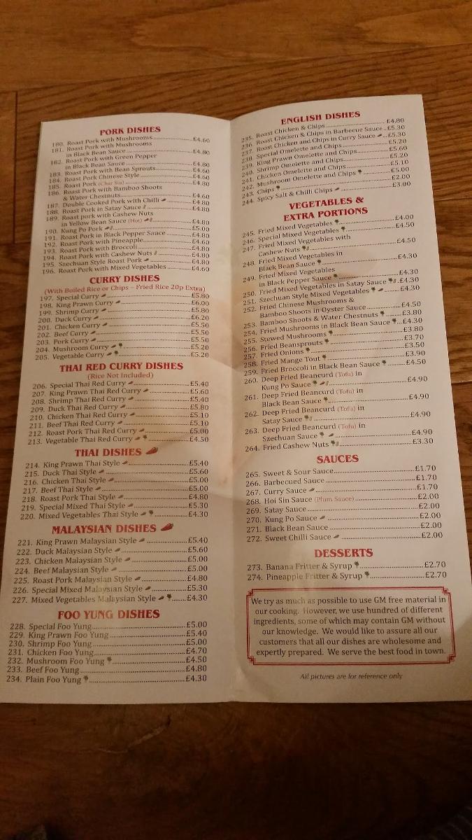 Menu at Lucky Dragon fast food, Winchester, 81 Stoney Ln