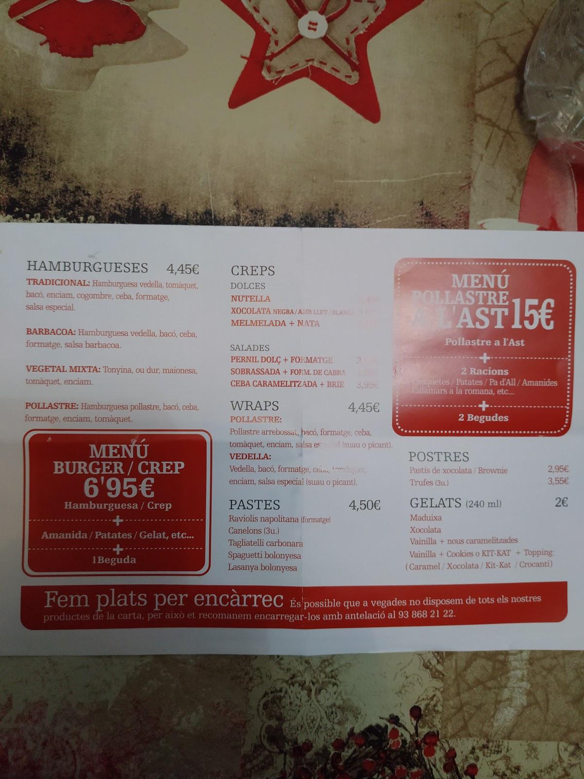 Menu at Restaurant Pizza Ràpid, Súria