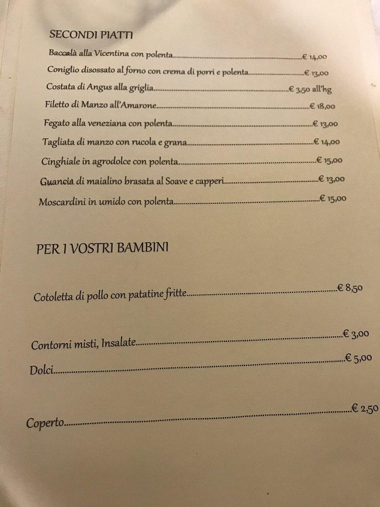 Menu da Ristorante Al Gambero, Soave